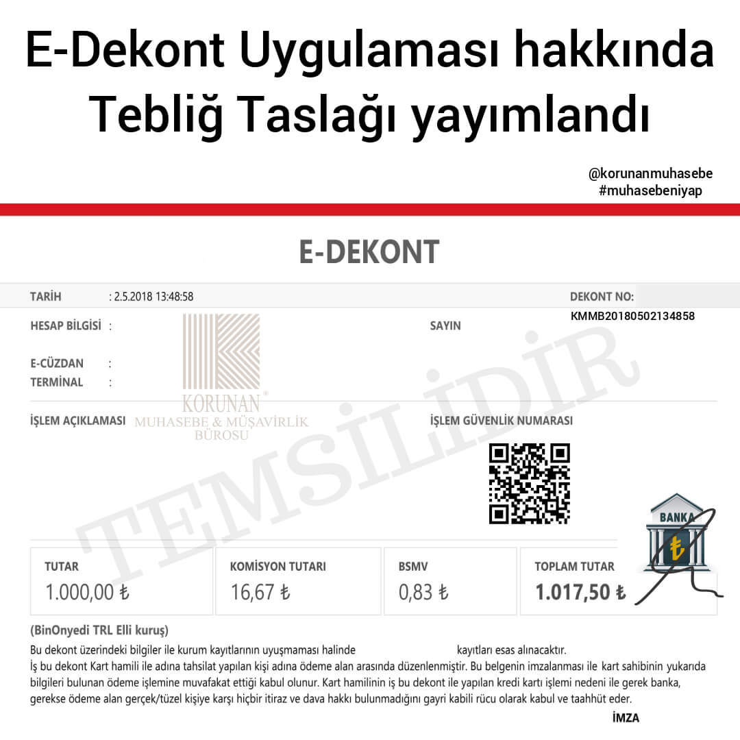 E-Dekont Uygulaması | Korunan Muhasebe